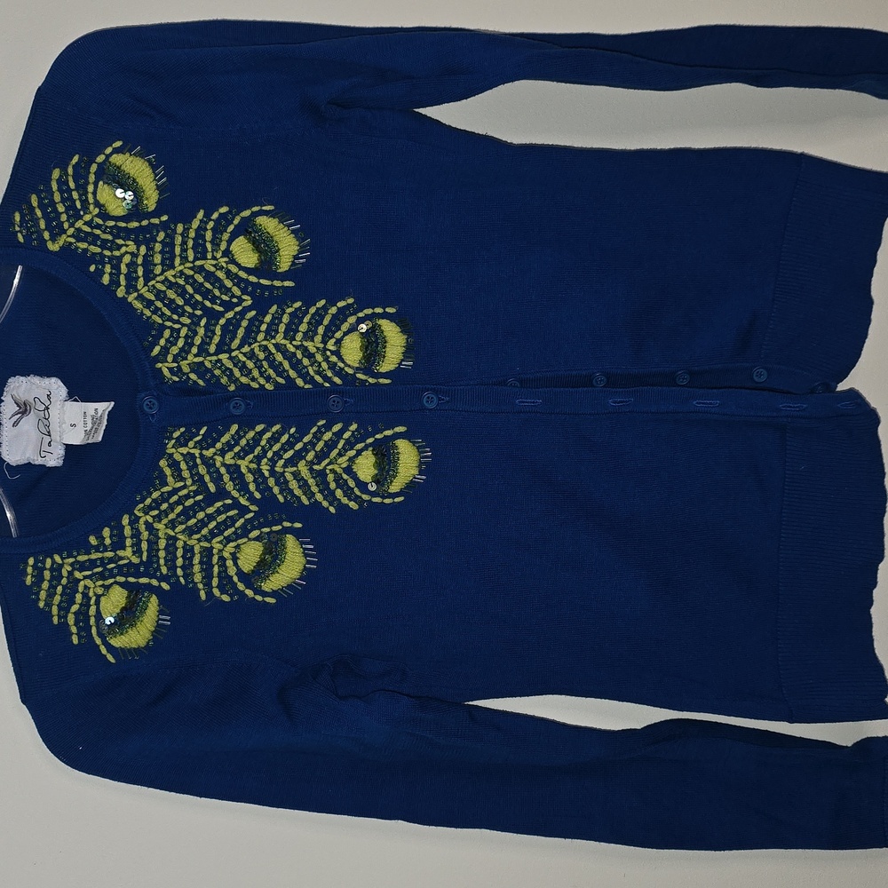 Anthropologie Tabitha Lima Bird Cardigan. Size Small. - Gem